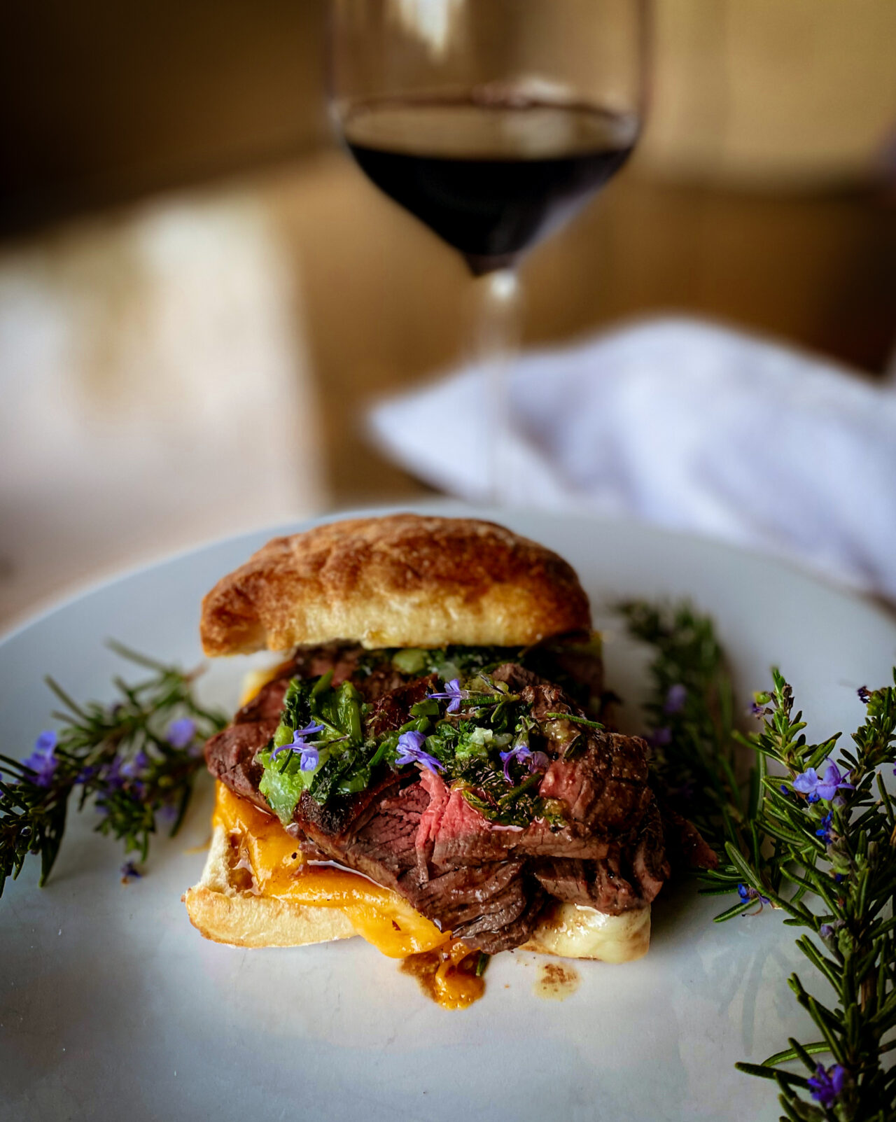Steak Sandwich with Gruyere and Herb Brown Butter - Open Plate Anthropology